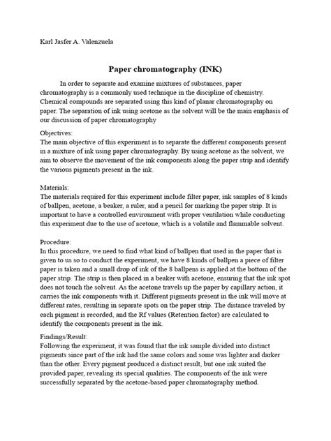 Paper Chromatography Ink Download Free Pdf Chromatography Ink