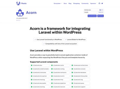 acorn laravel themes and templates