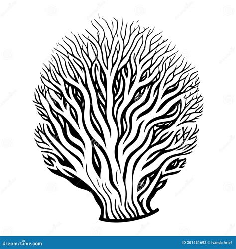 Grooved Brain Icon Hand Draw Black Coral Logo Symbol Perfect Stock Vector Illustration Of