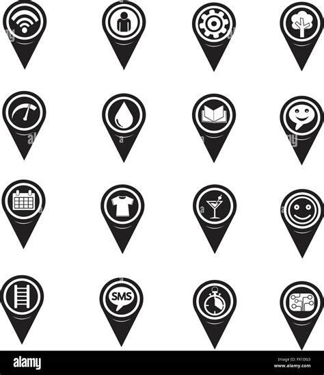 Set Of Map Pointer Icons For Website And Communication Stock Vector Image Art Alamy