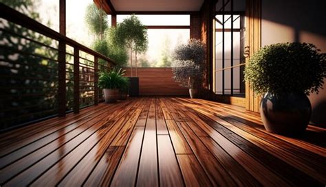Premium Ai Image Wood Decking Interior Design Generative Ai