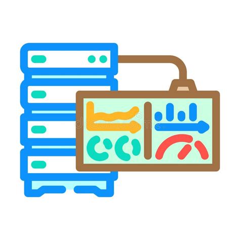 Dashboard Data Center Line Icon Vector Illustration Stock Illustration