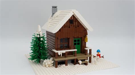 Lego Moc Snowy Winter Cabin By Felixrebricks Rebrickable Build