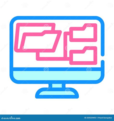 Computer Folder Color Icon Vector Illustration Stock Vector Illustration Of Symbol Folder