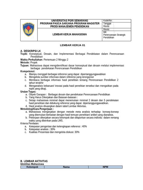 Lkm 1 1 Mk Perencanaan Strategik Pendidikan Pertemuan 1