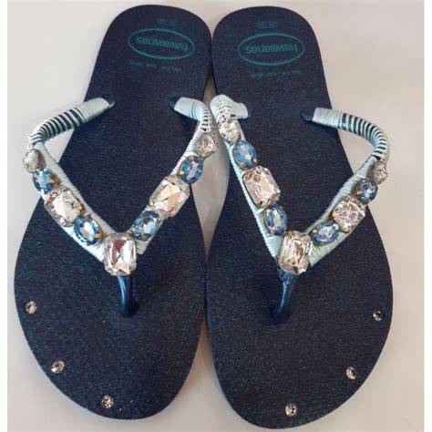 Chinelo Havaianas Original Customizado Artesanal Pedrarias Shopee Brasil