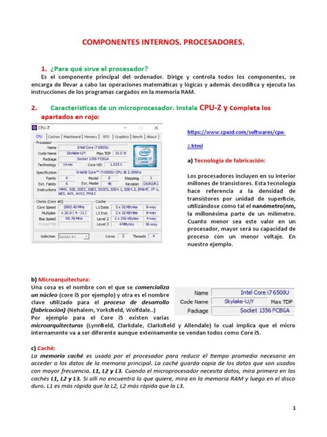 Práctica2 Procesadores Pdf Microprocesador Caché Computación