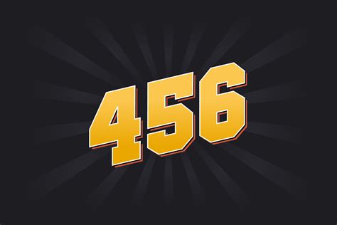 alfabeto de fuente vectorial número 456 número 456 amarillo con fondo