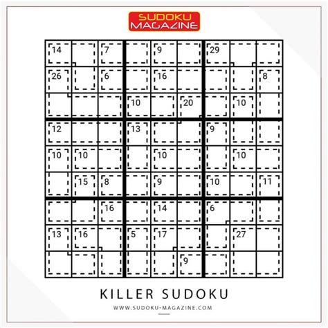 Free Daily Sudoku Medium Killer Sudoku 0009 Sudoku Magazine