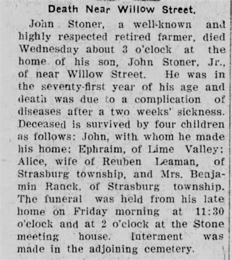 Obituary For John Stoner