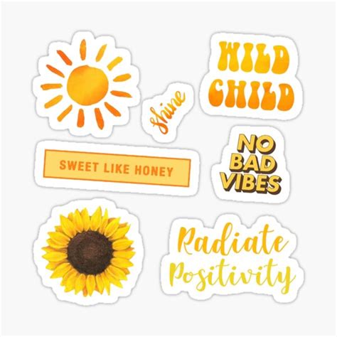 Yellow And Orange Sticker Pack Sticker For Sale By Stickerdesignss