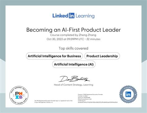 zheng zhang on linkedin certificate of completion