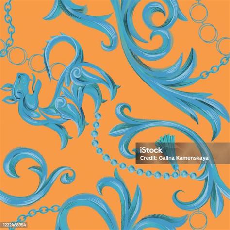 그리핀 체인 액세서리 보석 및 바로크 로코코 테두리 프레임 요소와 패션 원활한 패턴 0명에 대한 스톡 벡터 아트 및 기타 이미지 0명 개인 장식품 고풍스런 Istock