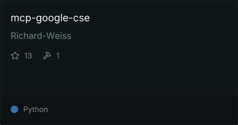 Google Custom Search Engine MCP Server Glama
