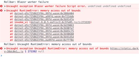 Blazor Worker Memory Access Out Of Bounds Bug · Issue 4059 · Darklangdark · Github