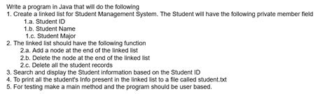 Solved Write A Program In Java That Will Do The Following Chegg Com