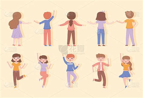 一组女孩和男孩