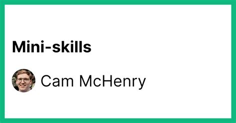 Mini Skills Cam Mchenry