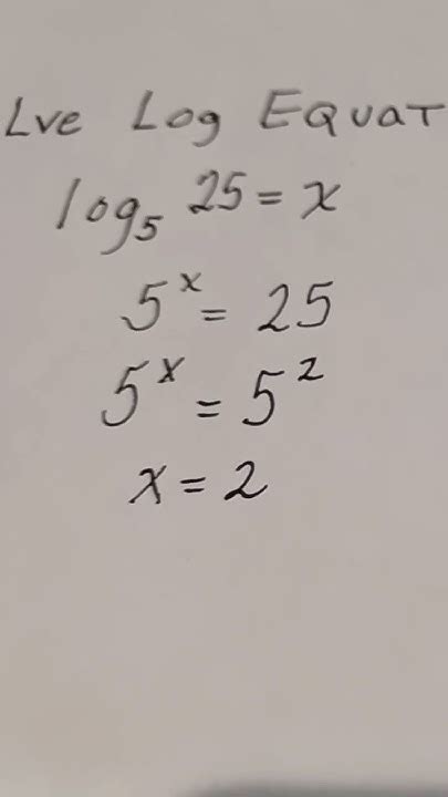 Math Log Equation Solved Youtube