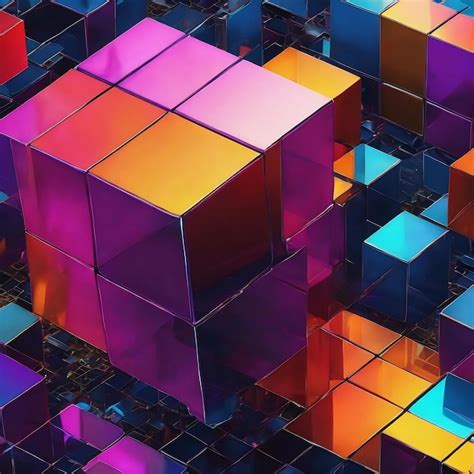 Premium Photo Techno Hightech Illustration Geometry Cube Abstraction