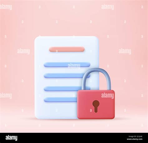 D Document Security Shield Lock Icon Stock Vector Image Art Alamy