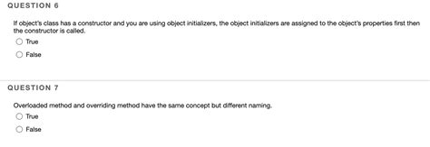 solved question 6 if object s class has a constructor and