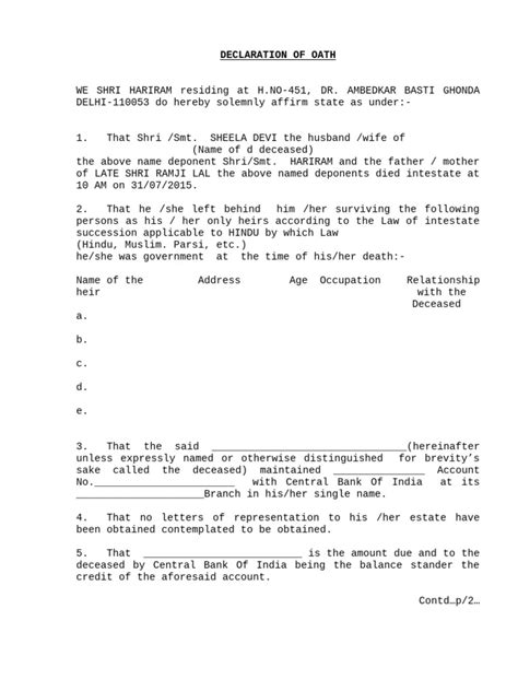 Declaration Of Oath Pdf