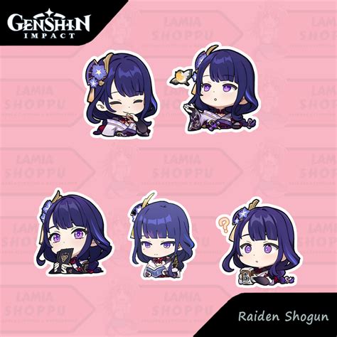 Jual Sticker Genshin Impact Raiden Shogun Sticker Raiden Ei Chibi Shopee Indonesia