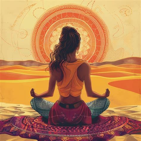 A Woman Sitting In A Yoga Premium Ai Generated Image