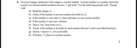 Solved 6 Given An Integer Determine If The Integer Is A