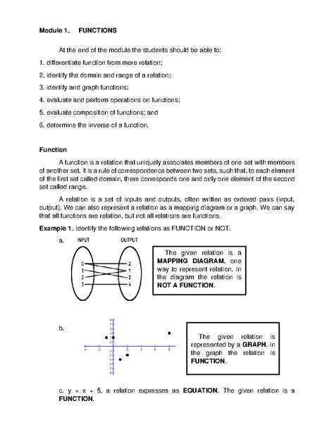 Module 1 Differential Calculus Module 1 Functions At The End Of