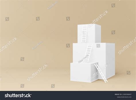 Cube Block Ladder Represent Obstacle Progress Stock Illustration