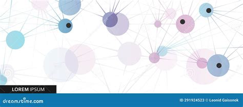 vector banner design template connecting dots and lines stock