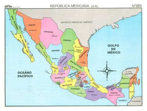 Mapa De La República Mexicana Con Nombres Para Imprimir