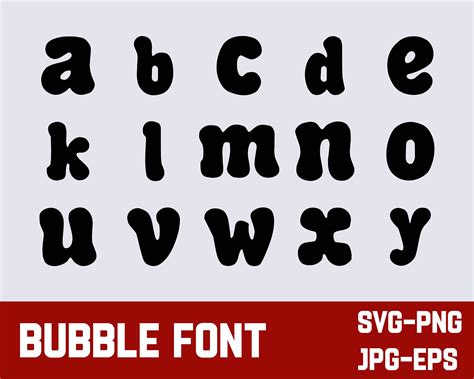 Bubble Font Groovy Font Bubble Script Font Bubble Letters Svg