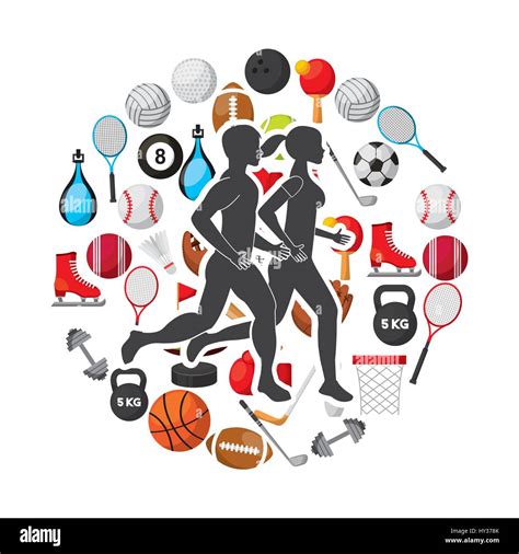 Sports Related Icons Over White Background Colorful Design Vector