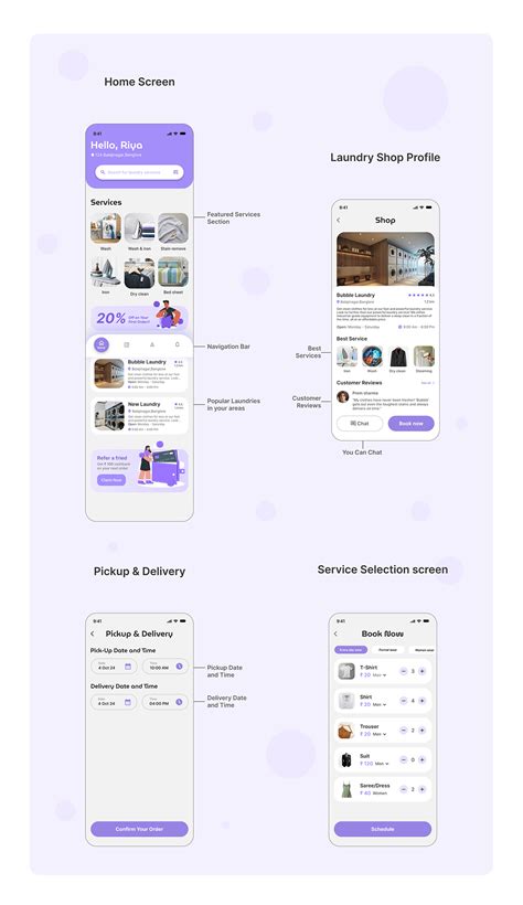 Bubble Laundry App Design Uiux Ui Design Behance