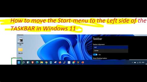 How To Move The Start Menu To The Left Side Of The Taskbar In Windows