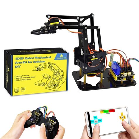 Keyestudio 4DOF Robot Arm Kit Acrylic PS2 Mechanical Claw Toys For Arduino Robot Arm Kit DIY
