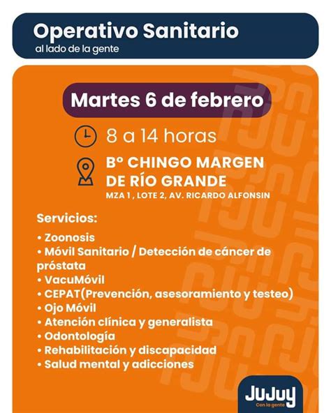 Operativo Sanitario “al Lado De La Gente” Este Martes 6 Los Equipos De