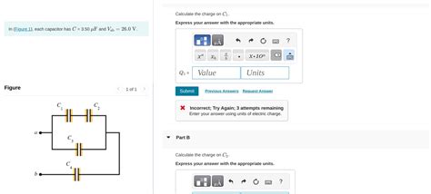 Solved Calculate The Charge On C 1 In Figure 1 Each Chegg