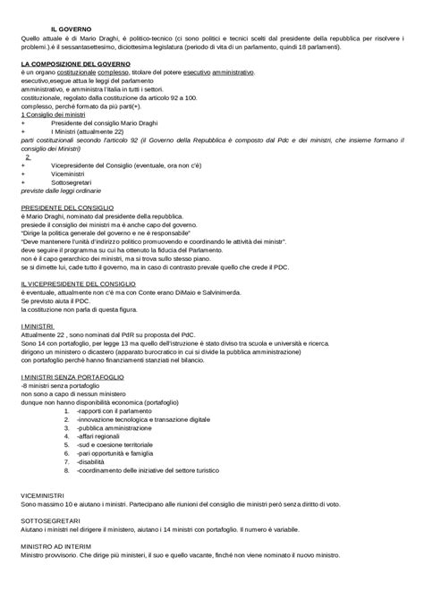 Il Governo Diritto Maturita Docsity