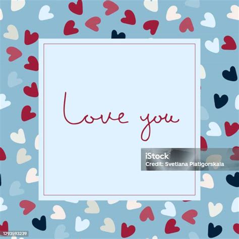 하트 모양으로 배경에 손으로 쓴 문구를 사랑해요 인사말 카드 템플릿 사랑 발렌타인 데이 컨셉 격언에 대한 스톡 벡터 아트 및