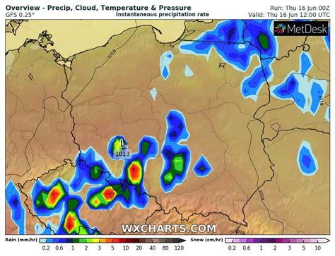 Burze dziś nad Polską 16 06 2022 Wystąpią nawałnice gradobicia i