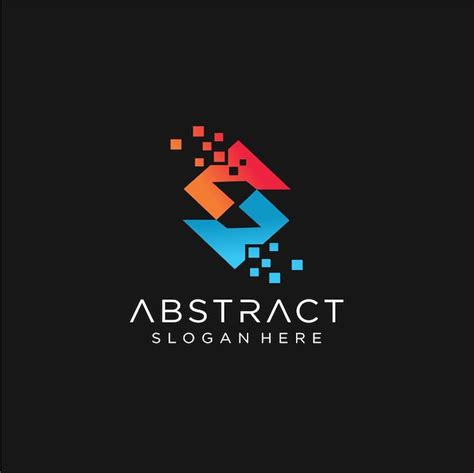 Plantilla de diseño de logotipo de letra s digital Vector Premium