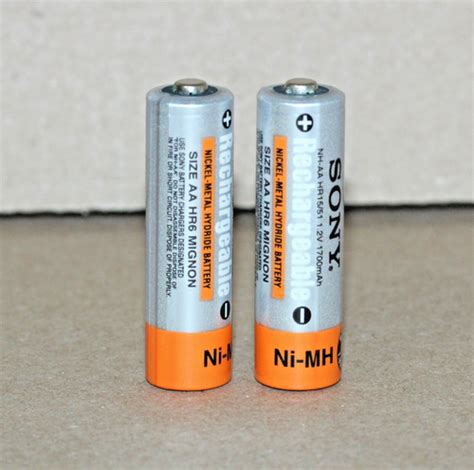 rare pair of sony nh aa mignon nimh aa batteries untested ebay