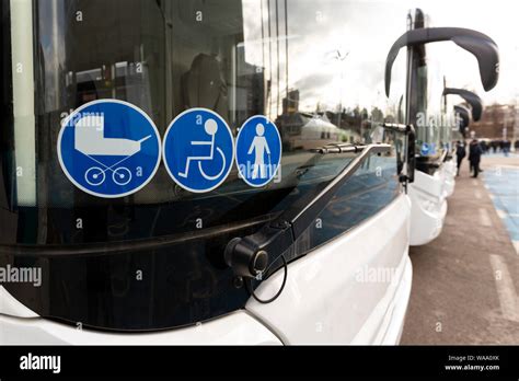New Modern Bus On Lpg International Symbol Of Access Wheelchair
