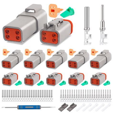 JRready ST6327 4 Deutsch 4 Pin DT Connector Kit Gray Waterproof DT