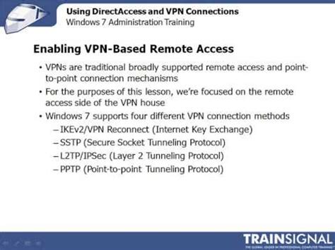 Lesson 18 Using DirectAccess And VPN Connections YouTube