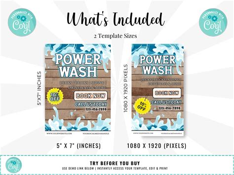 Power Wash Service Flyer Cleaning Flyer Power Wash Service Power Washing Flyer Template DIY